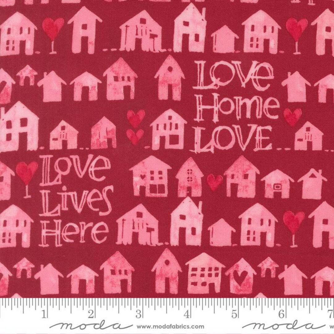 Darling Peony Little House of Love Cranberry by Robin Pickens for Moda ...