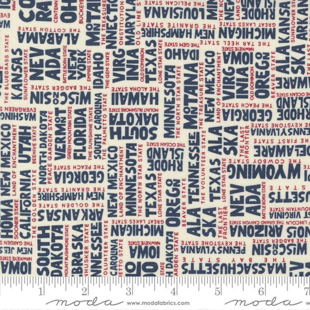 Stateside States Vanilla Navy by Sweetwater for Moda Fabrics 55610 33 ...