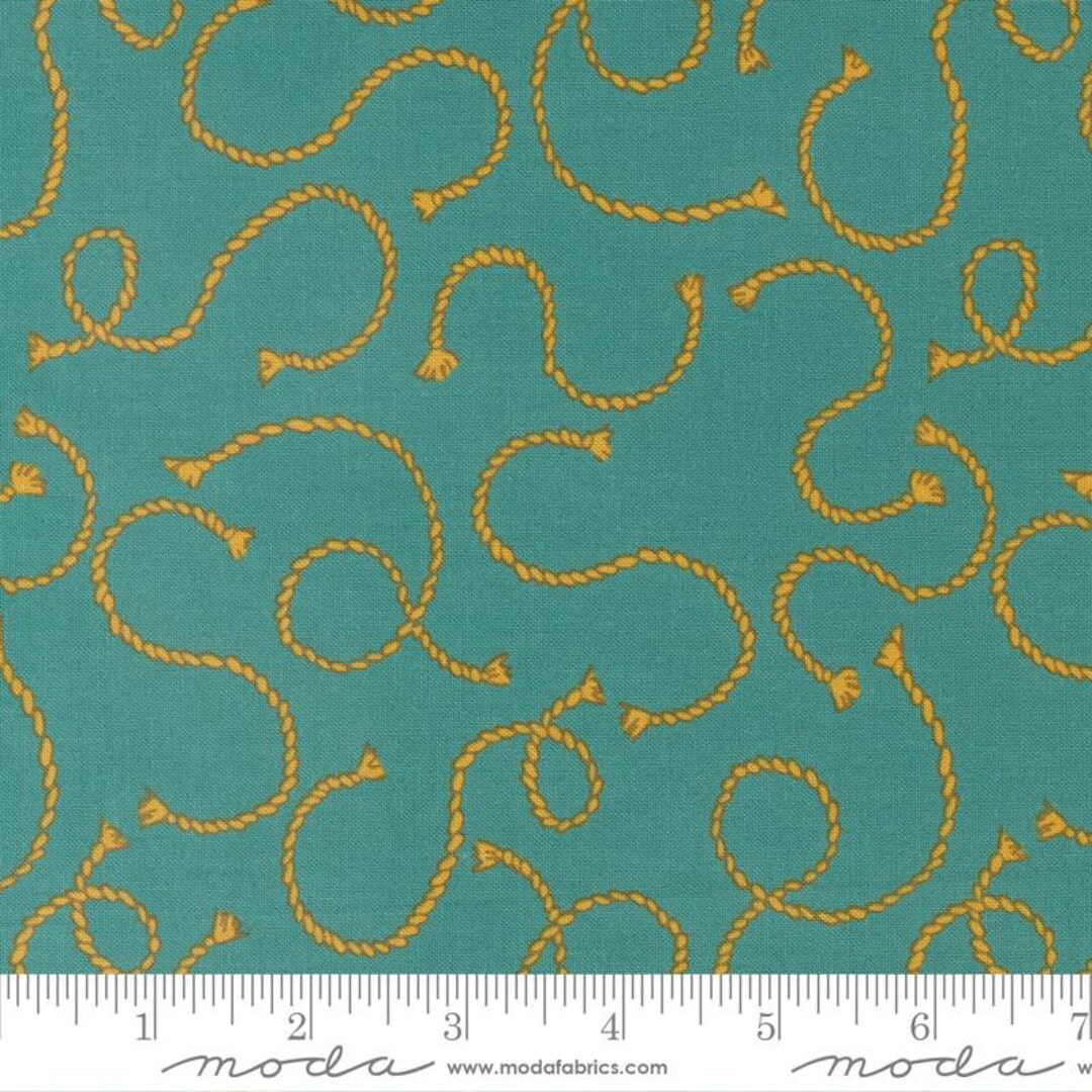 Ponderosa Open Range Ropes Turquoise by Stacy Iest Hsu for Moda Fabrics ...