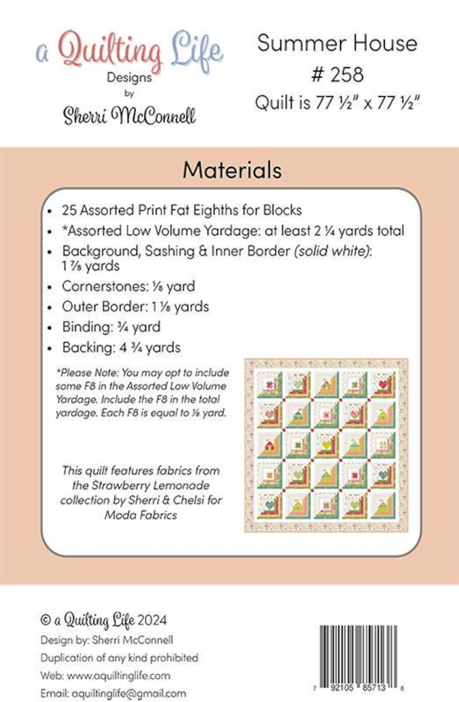 Summer House Quilt Pattern by Sherri Mcconnell for A Quilting Life ...