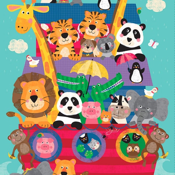 Noah and Friends Fabric - Etsy