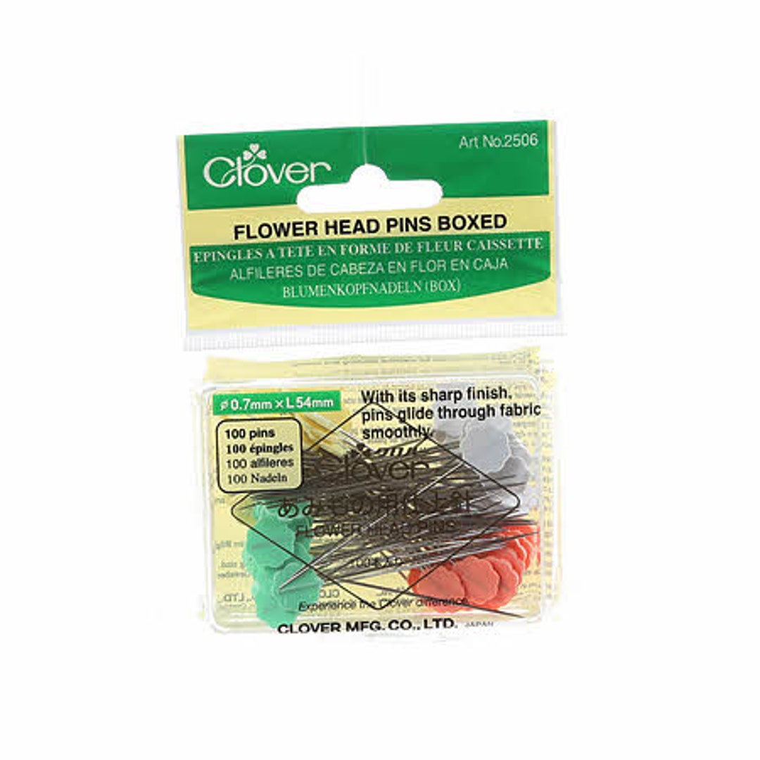 Clover Flower Head Pins Boxed. 2506CV. Straight Pins for Quilting and ...