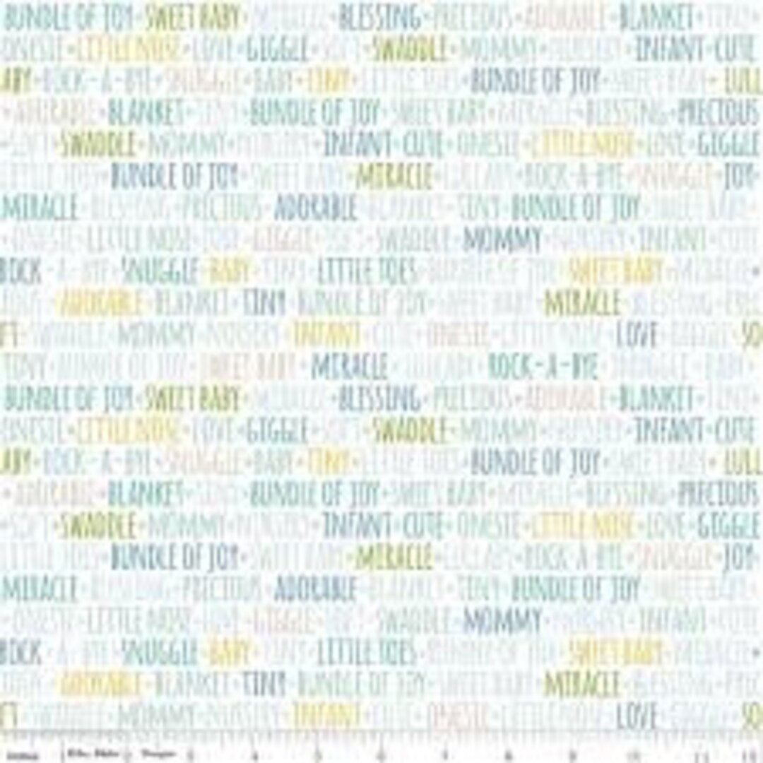 Sweet Baby Boy White Multi Colored Words by Lori Whitlock for Riley ...