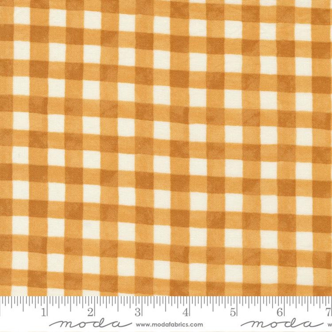 Harvest Wishes Gingham Light Pumpkin by Deb Strain for Moda Fabrics ...