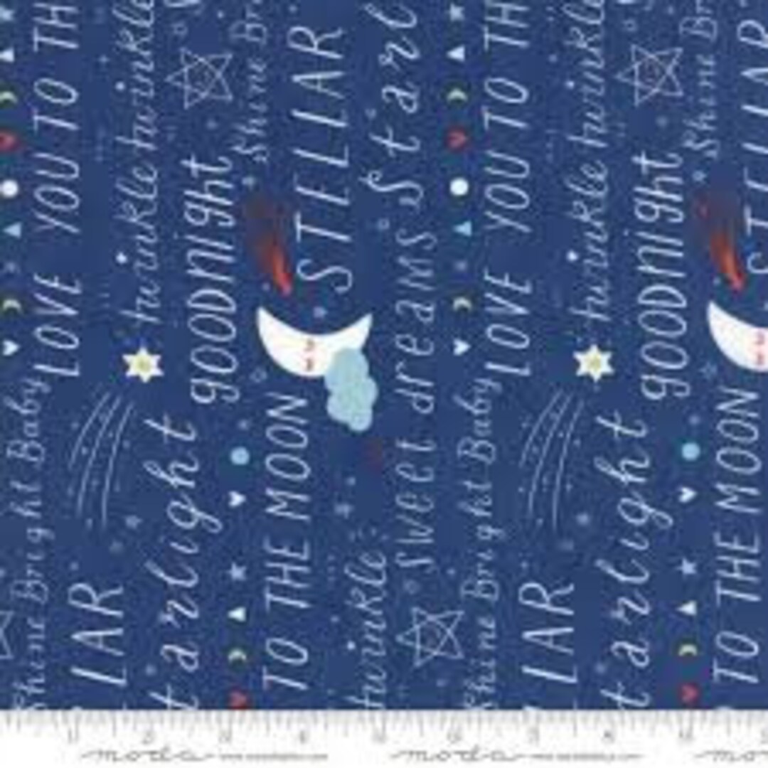 10 End of Bolt Stellar Baby Blue With Words by Abi Hall for Moda. 35320 ...