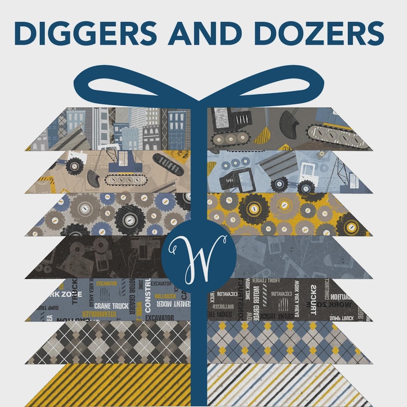 Diggers & Dozers Fat Quarter Bundle by Whistler Studios for Windham ...