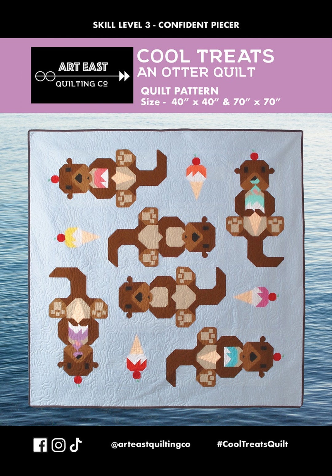 Cool Treats an Otter Quilt Pattern by Art East Quilting Co. Small and ...