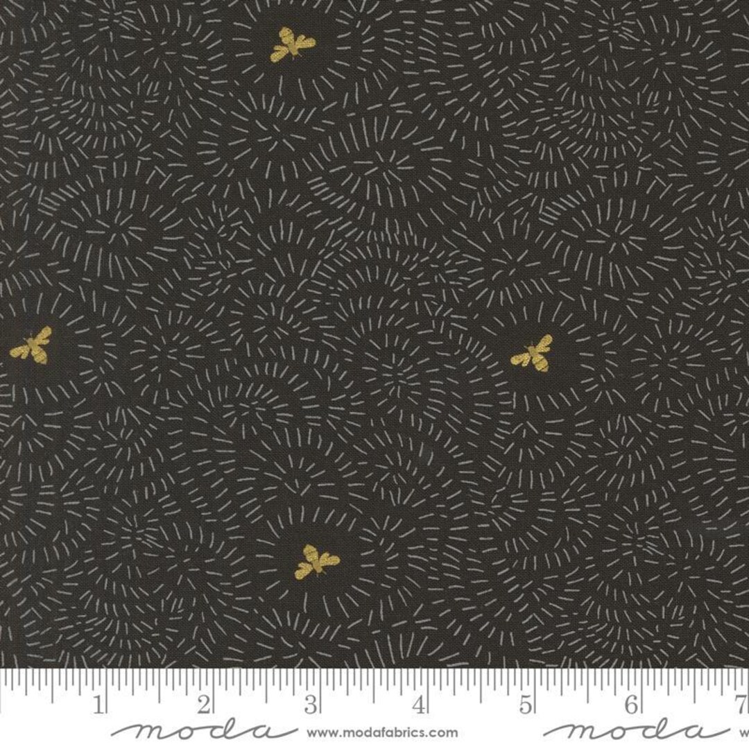 Bee Garden Bees Blenders Black by Gingiber of Dreamy Quilts for Moda ...