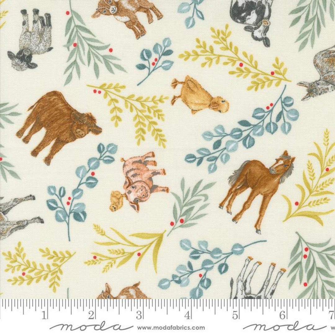 Willows Farm Farm Animals All Over Cloud by Deb Strain for Moda Fabrics ...