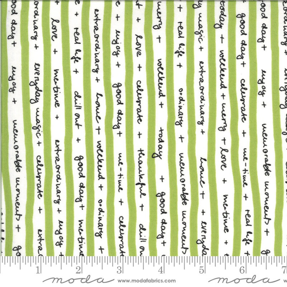 Quotation Pistachio Quotes by Zen Chic for Moda Fabrics. Green - Etsy
