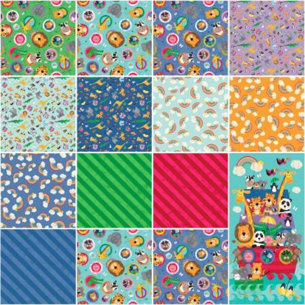 Noah and Friends Fabric - Etsy
