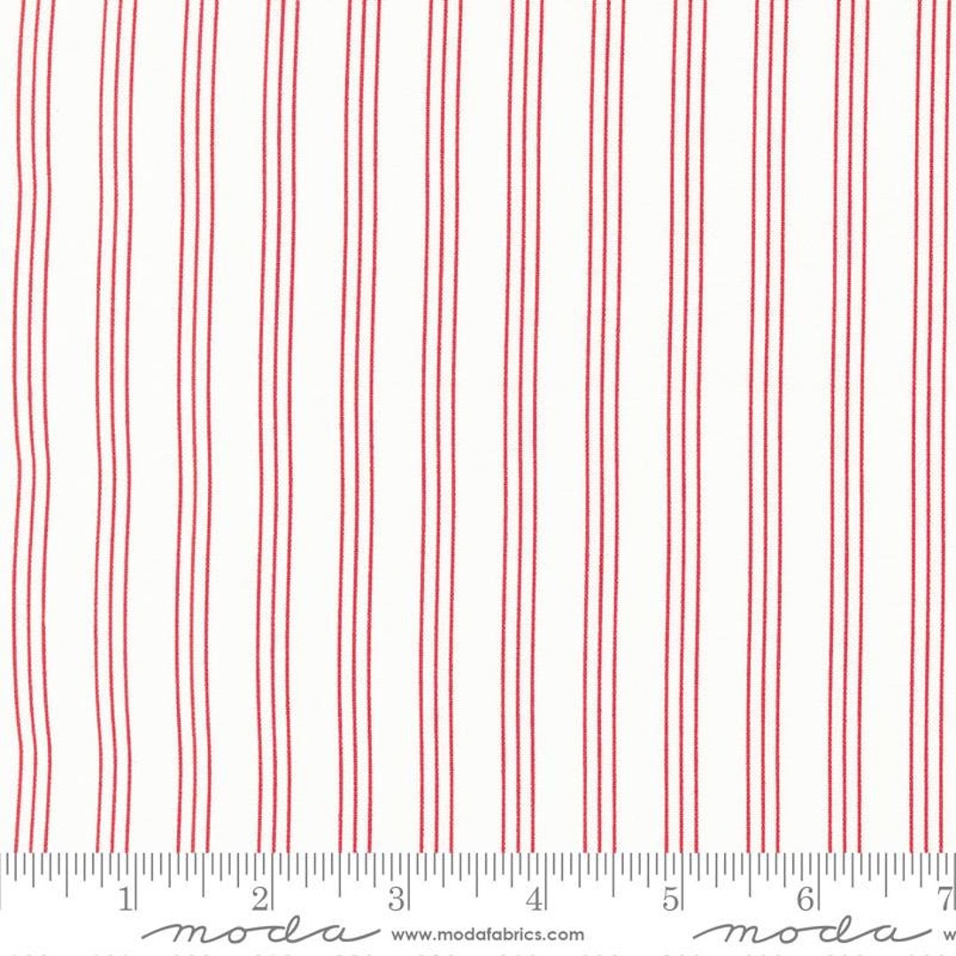 Lighthearted Stripe Cream Red by Camille Roskelley for Moda Fabrics ...
