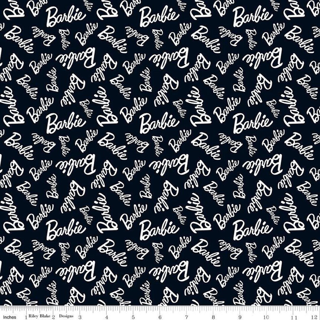 Barbie Girl Toss Black by Mattel for Riley Blake Design C12992-BLACK ...