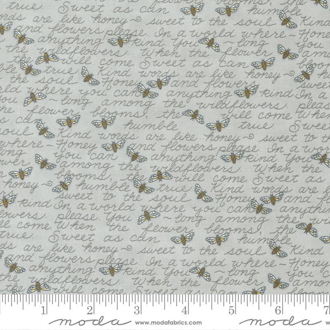 Honey and Lavender Kind Words Dove Gray by Deb Strain for Moda Fabrics ...