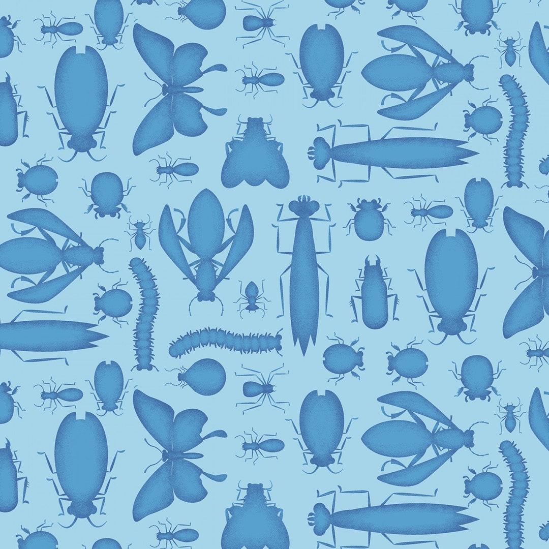 Bugs Bugs Bugs Light Blue Monotone Bugs by Tim Read for Henry Glass ...