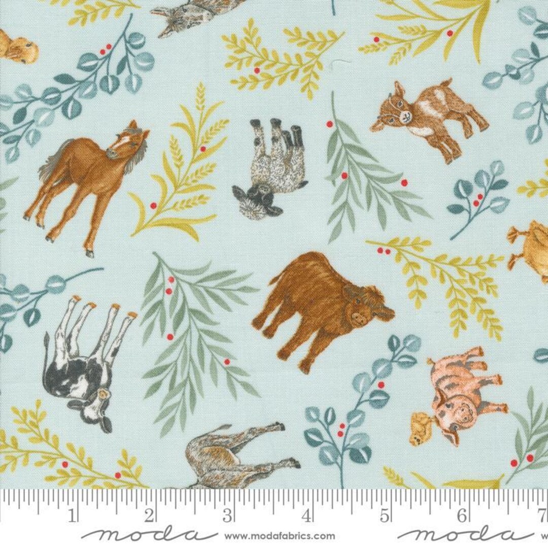 Willows Farm Farm Animals All Over Sky by Deb Strain for Moda Fabrics ...