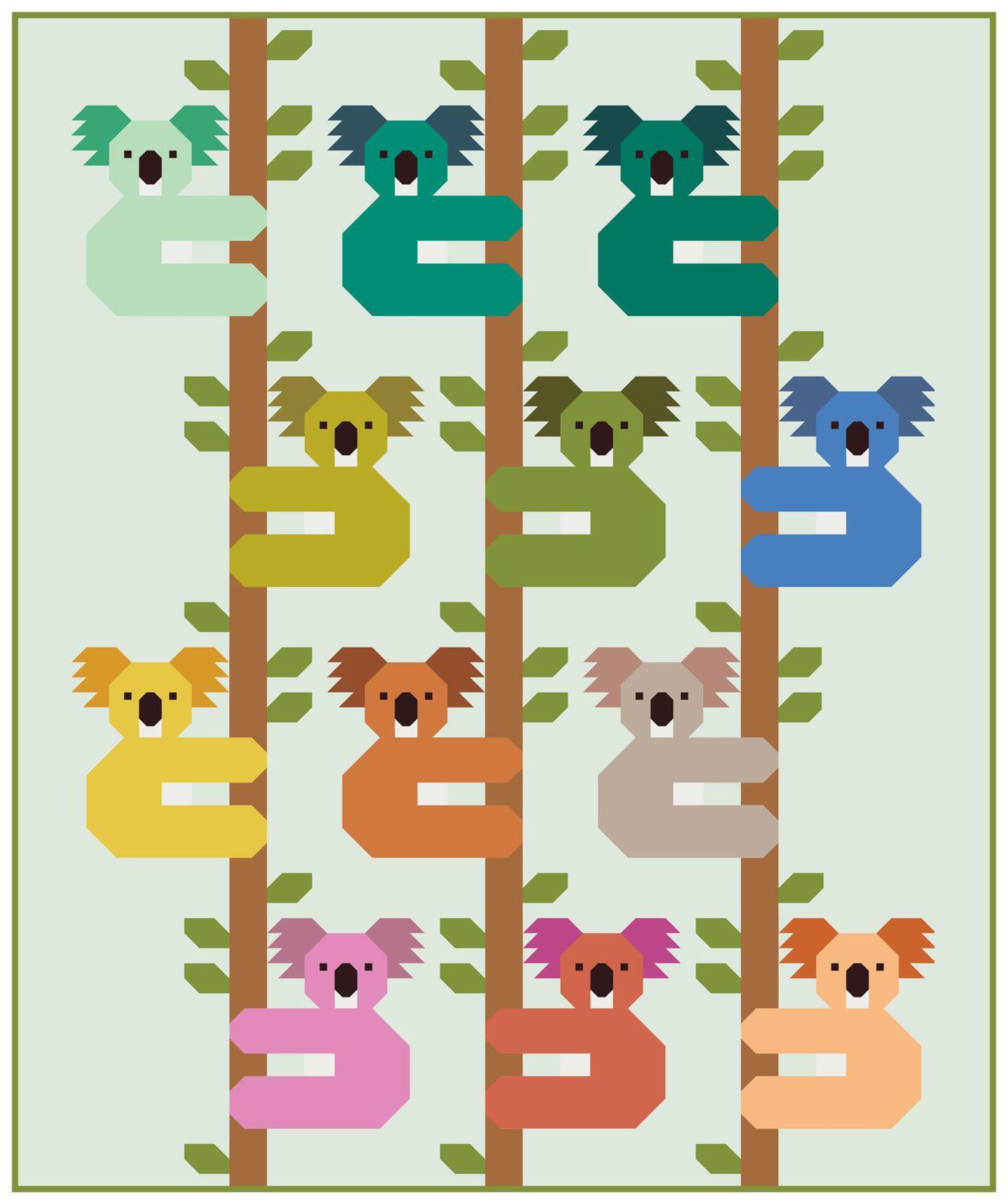 Koalas Quilt Kit Featuring Moda Bella Solids by Moda, Pattern by ...