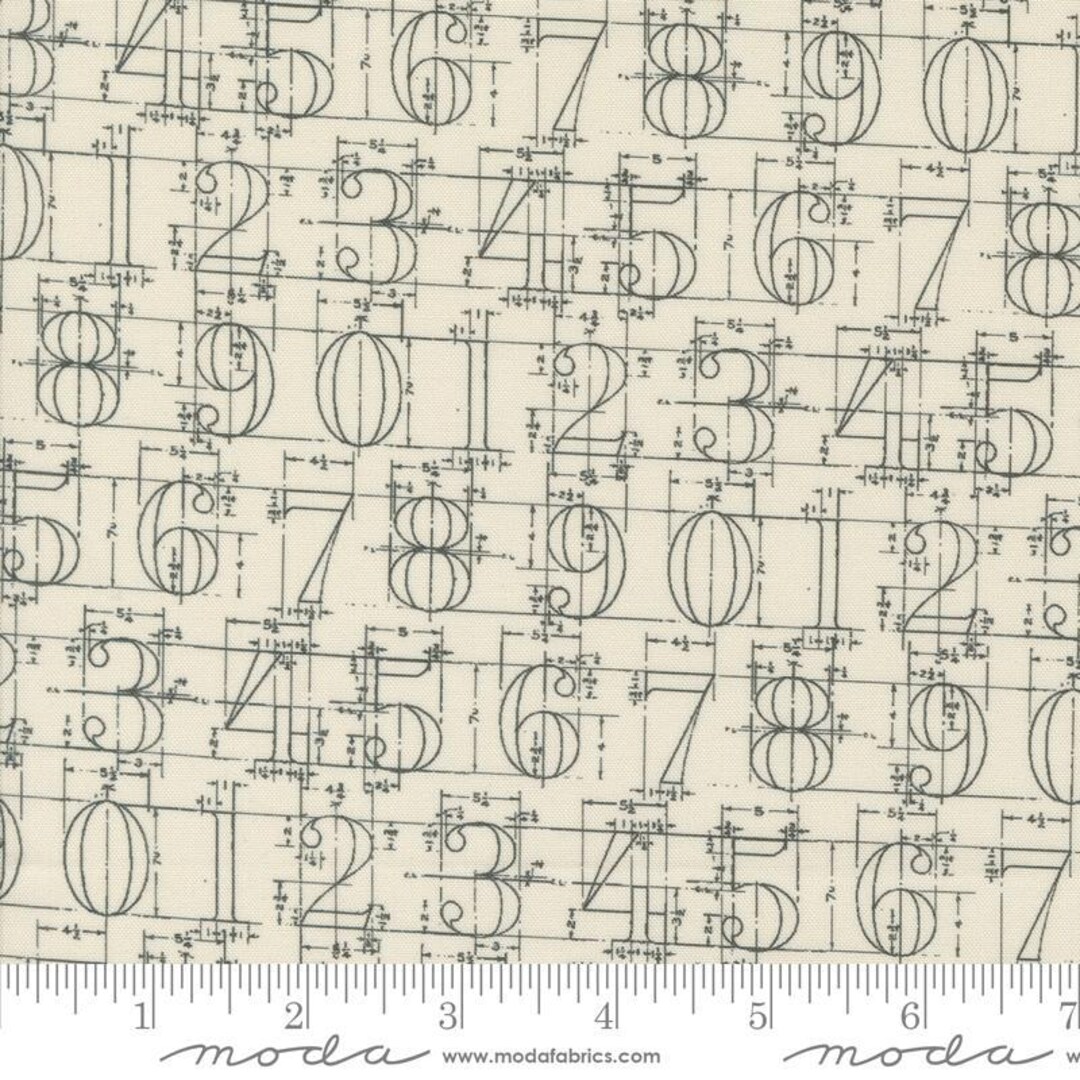 Sable & Swan Numbers Ecru by Cathe Holden Designs for Moda Fabrics 7443 ...