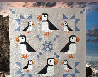 Puffin Star Quilt Pattern by Art East - Etsy