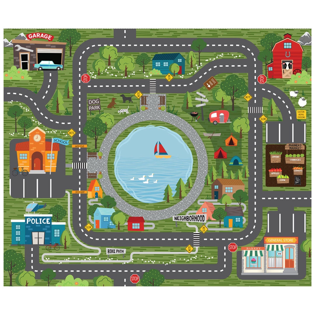 Beep Beep! Digital 36 Inch Canvas Play Mat Panel by Michael Zindell for ...