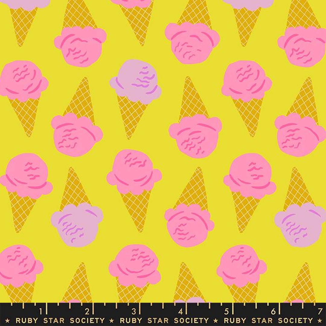 Sugar Cone Ice Cream Cones Citron by Kimberly Kight for Ruby Star ...