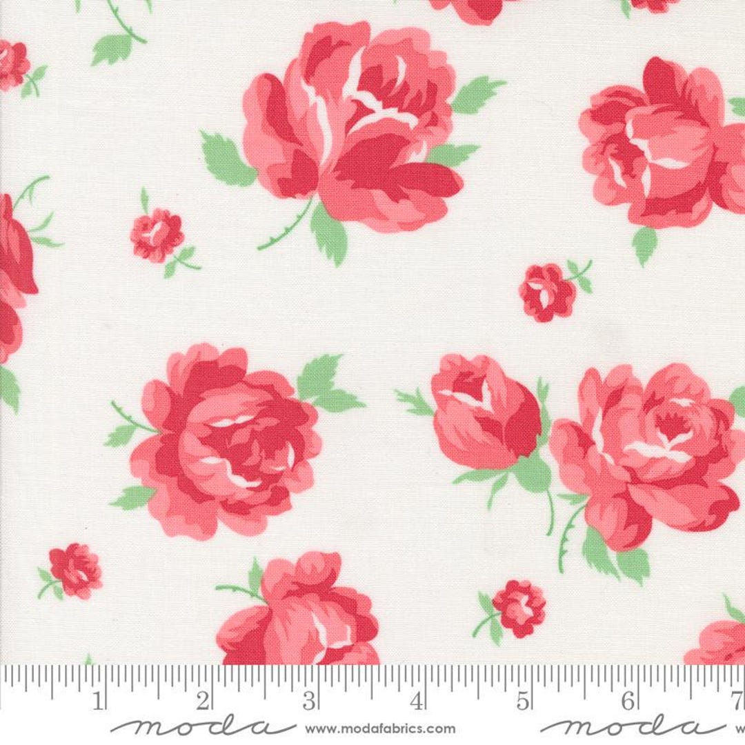 Summertime Rosie Cream by Camille Roskelley for Moda Fabrics 55320 11 ...