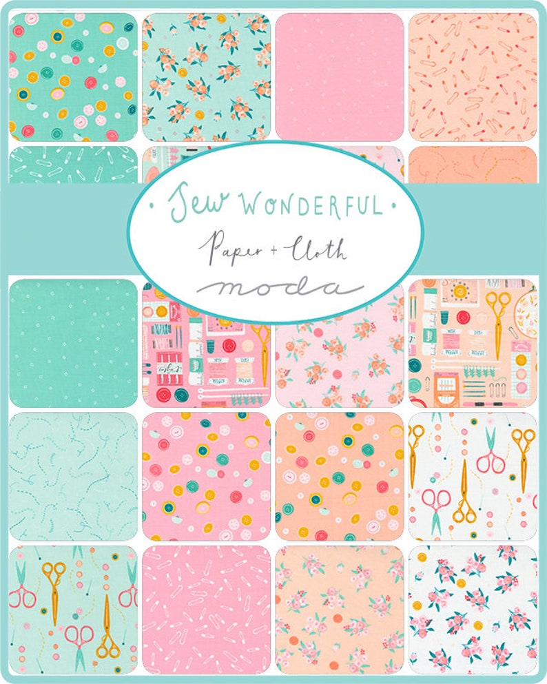 Sew Wonderful Charm Pack 42 Pieces by Paper and Cloth for Moda - Etsy