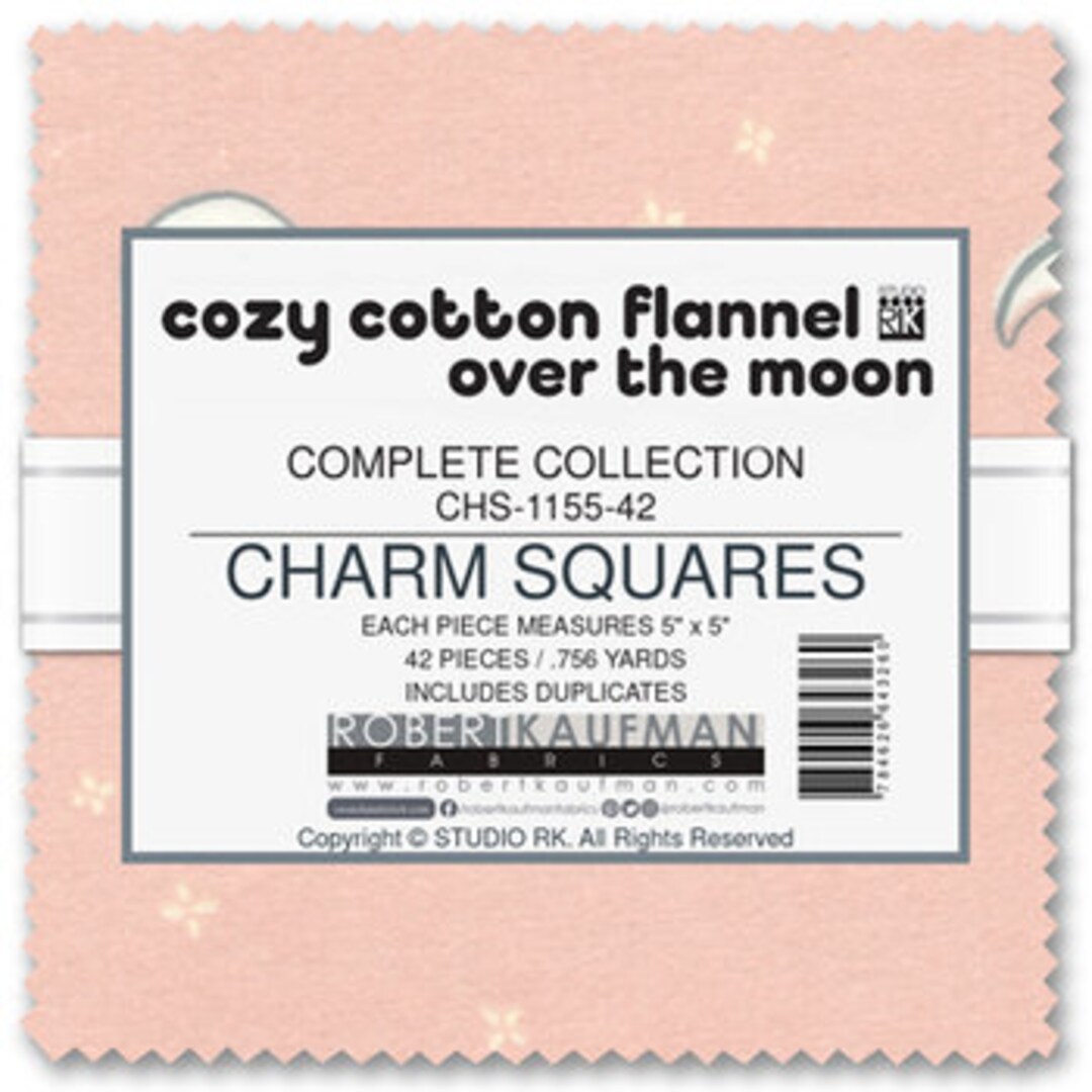 Flannel Cozy Cotton Over the Moon Charm Squares for Robert Kaufman ...