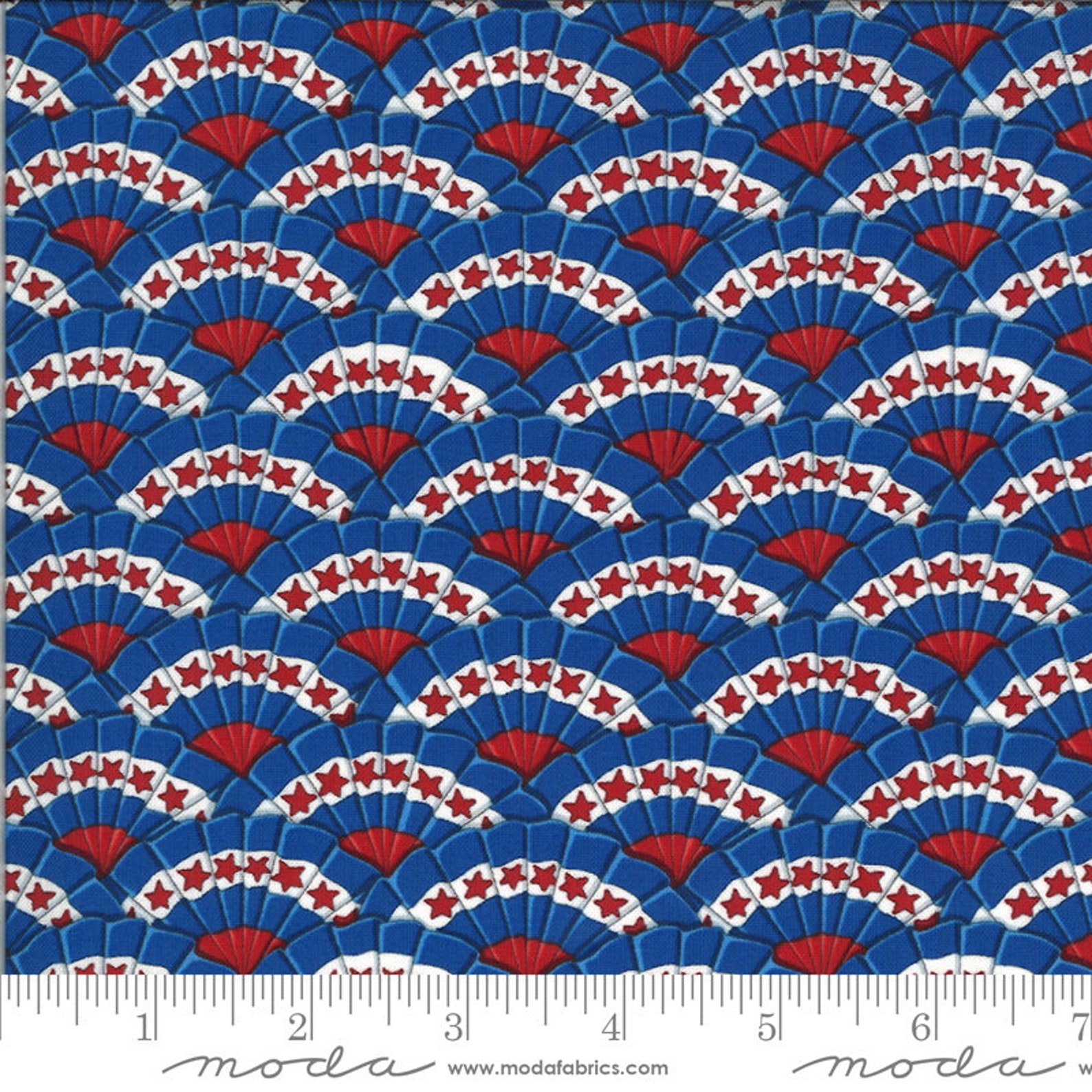 America the Beautiful Lake Blue by Deb Strain for Moda Fabrics 19984 13 ...
