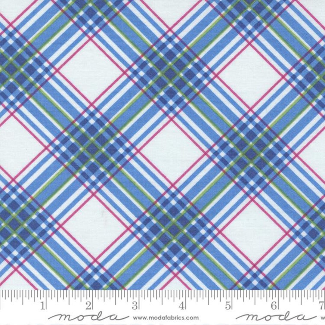Picnic Pop Plaid Bright Blue by Me & My Sister Designs for Moda Fabrics ...