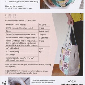 Super Tote Pattern by Anna Graham for Noodlehead AG-531 This is a PAPER ...