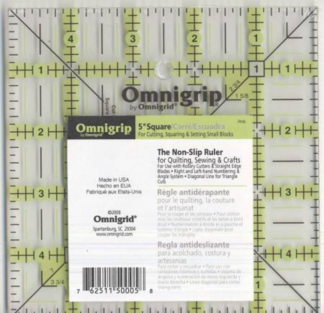 Omnigrip Omnigrid Neon Ruler 5inch Square RN5 Non Slip Grid Ruler - Etsy