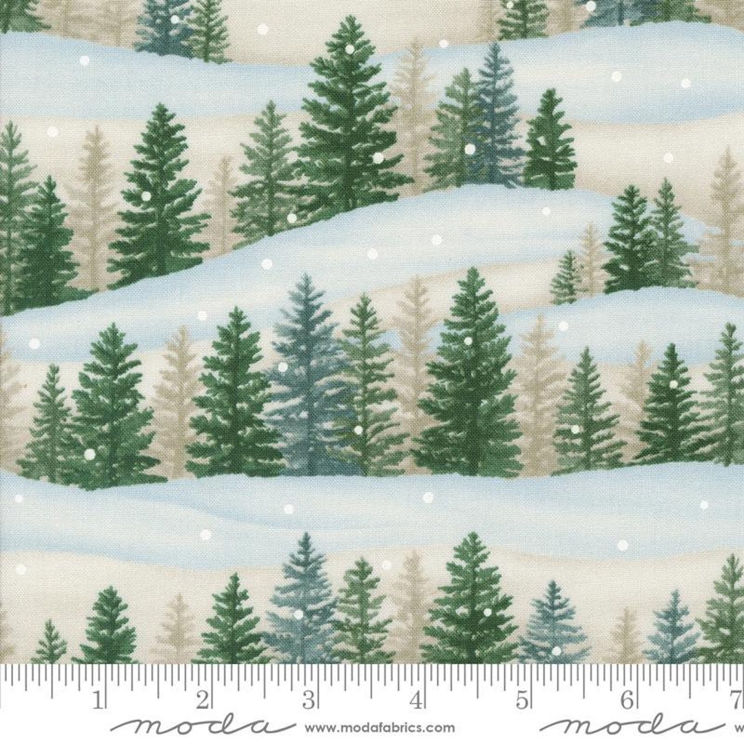 Woodland Winter Winter Tree Line Snowy White by Deb Strain for Moda ...