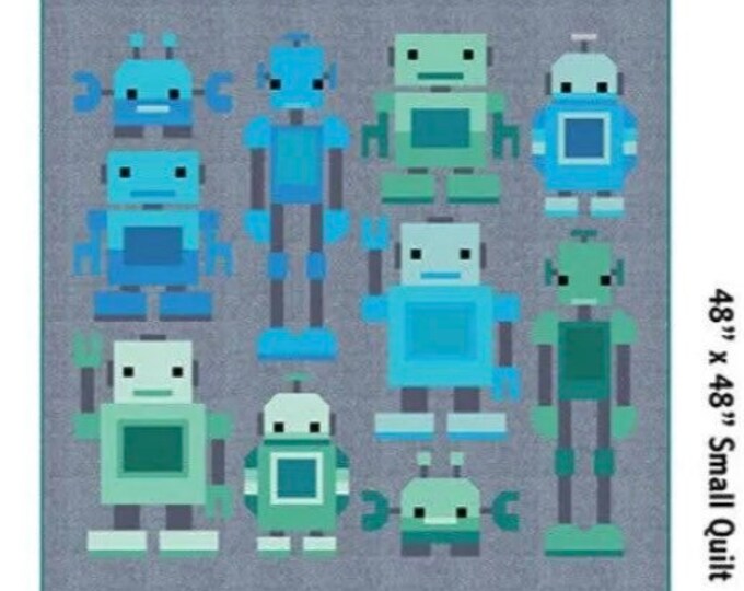 Robots Small Quilt Kit Featuring Planetarium 48" X 48" -fabric for Top ...