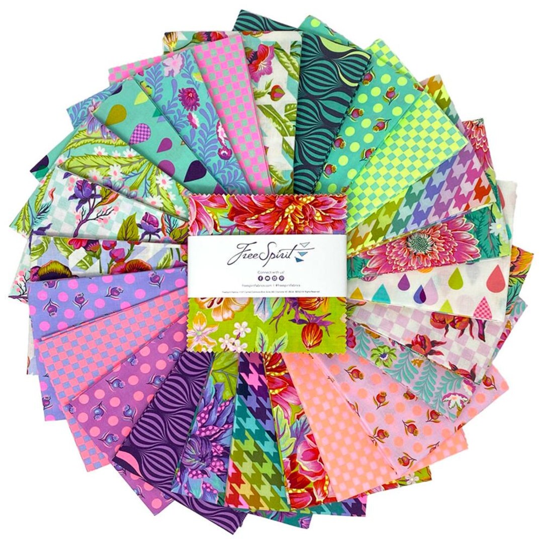 Tula Pink Untamed 5 Inch Charm Pack 42 Pieces for Free Spirit Tula Pink ...