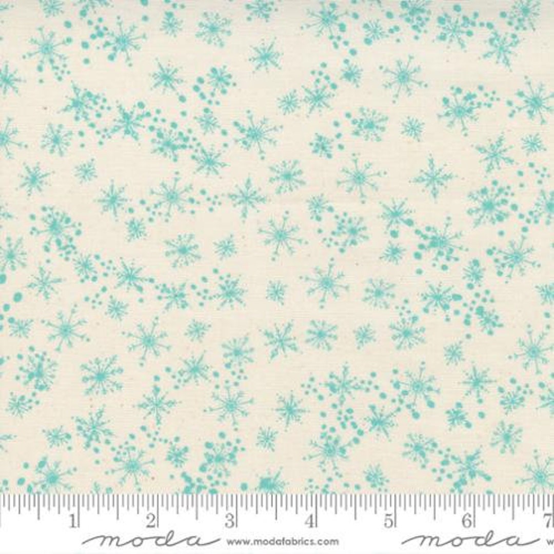 Cheer and Merriment Natural Aqua by Fancy That Design House for Moda ...