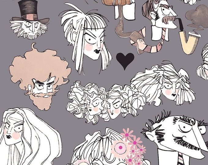 A Ghastlie Hairdos and Don'ts Smoke by Alexander Henry Fabrics 9067 ...