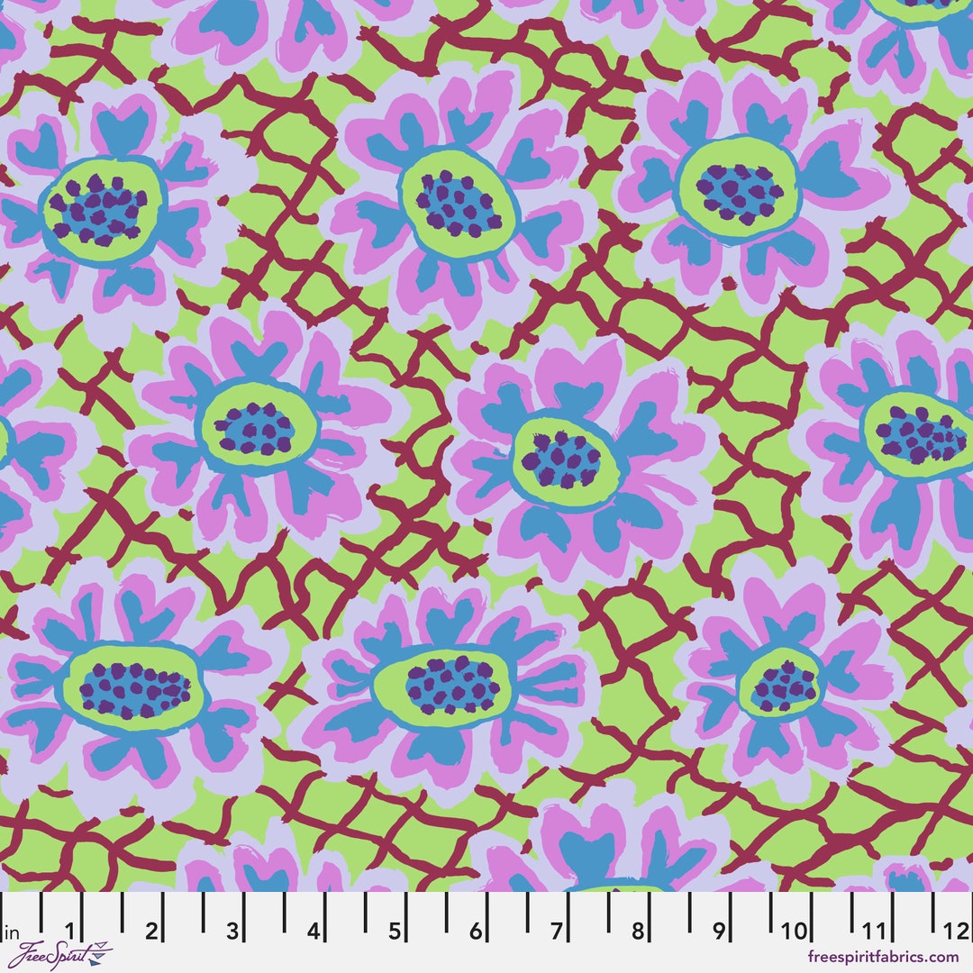 Kaffe Fassett Collective February 2023 Flower Net Lime Brandon Mably ...