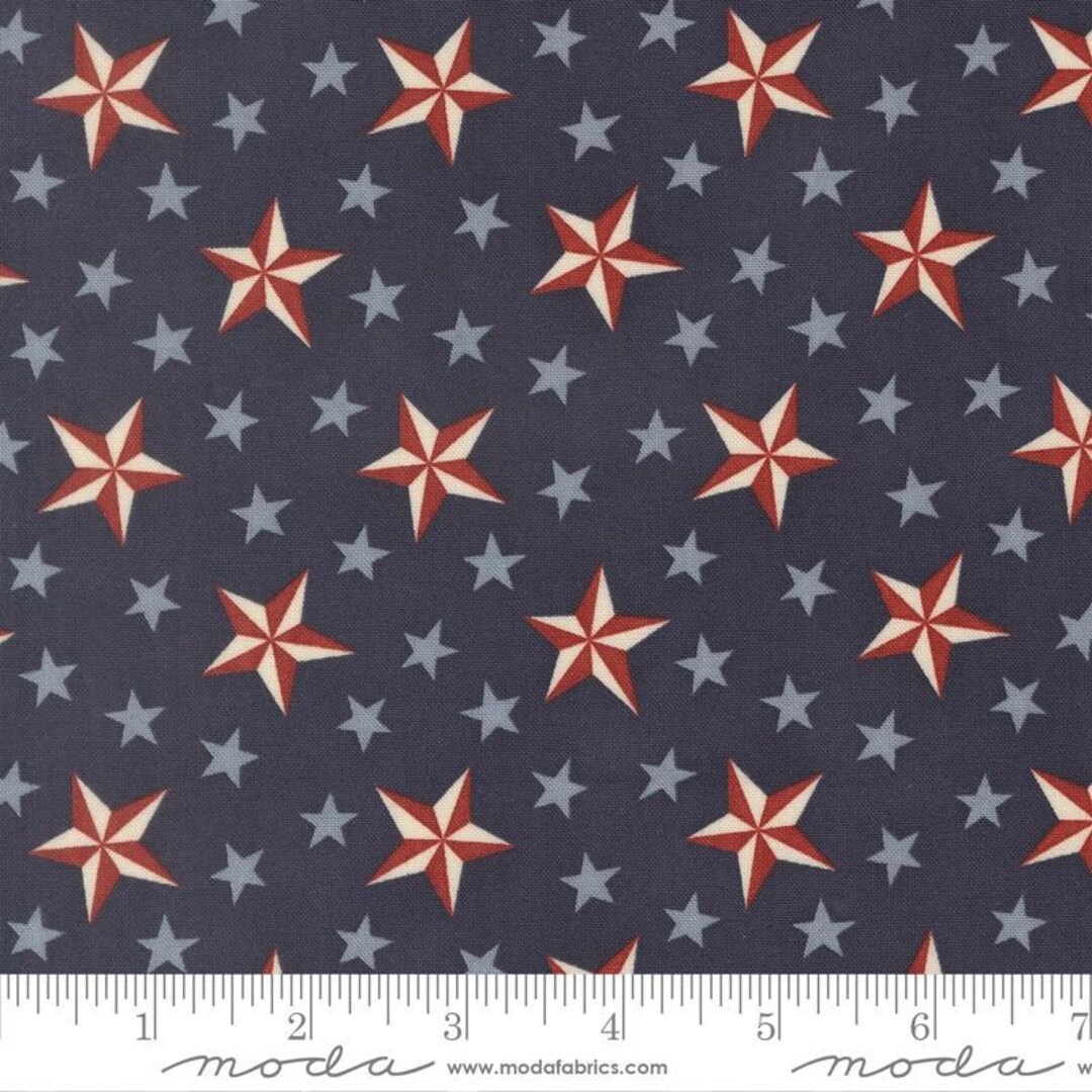 America 250 Years Tossed Stars Loyalty Blue by Deb Strain for Moda ...