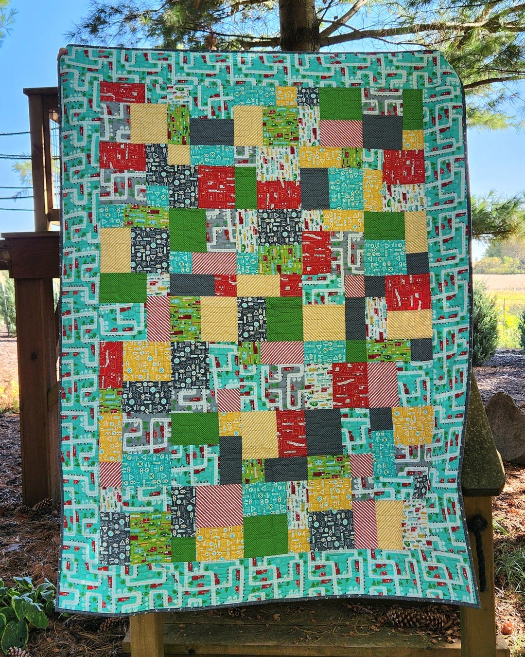 On the Go Quilt Kit Size 45" X 63" -includes Pattern and Various Fabrics From on the Go for Top ...