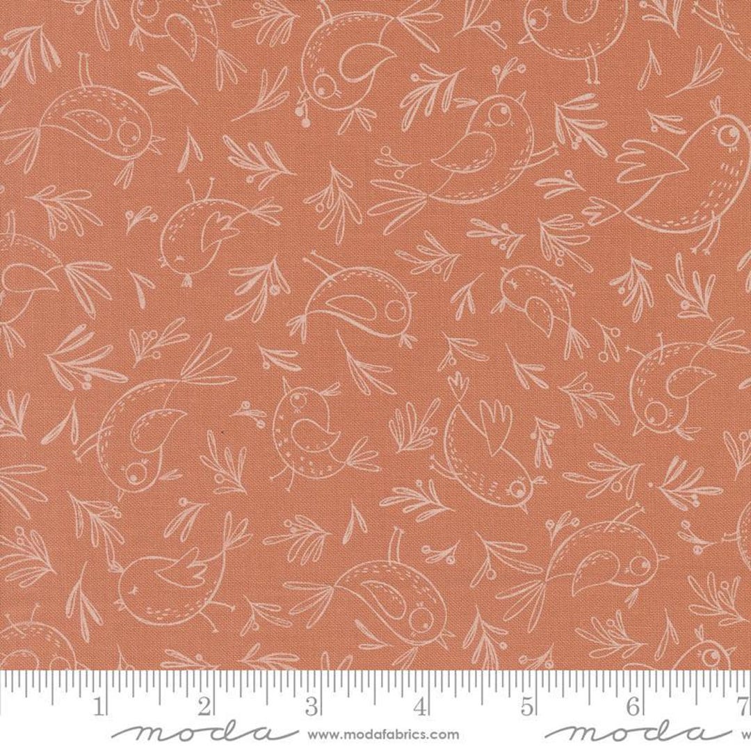 Chirp Trace A Bird Clay by Elena Amo for Moda Fabrics 39034 14 This ...