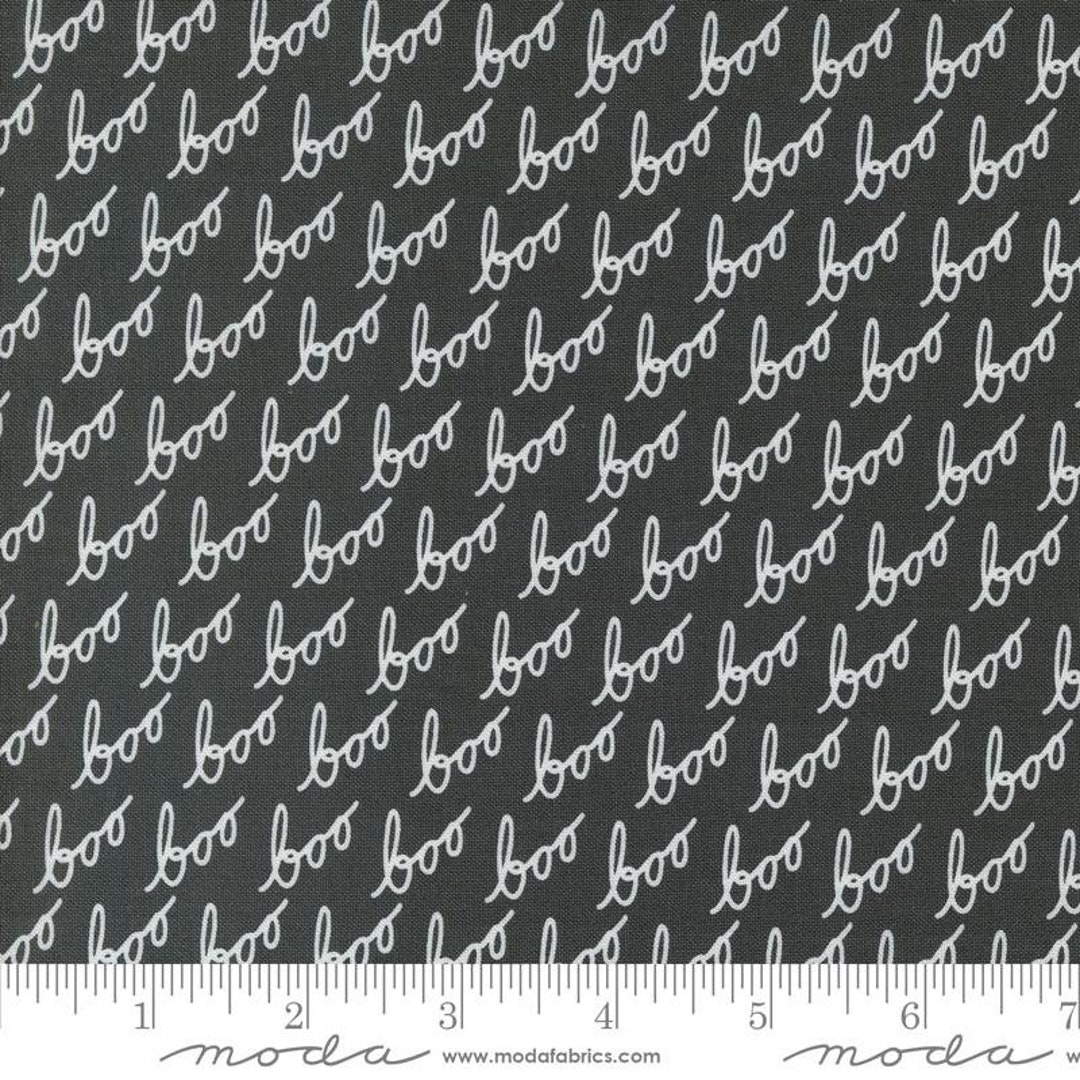 Hey Boo Boo Text and Words Midnight by Lella Boutique for Moda Fabrics ...