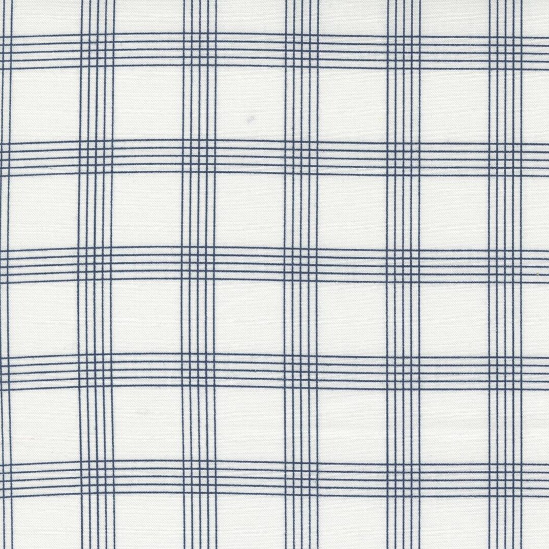 Nantucket Summer Plaid Cream Navy by Camille Roskelley for Moda Fabrics ...