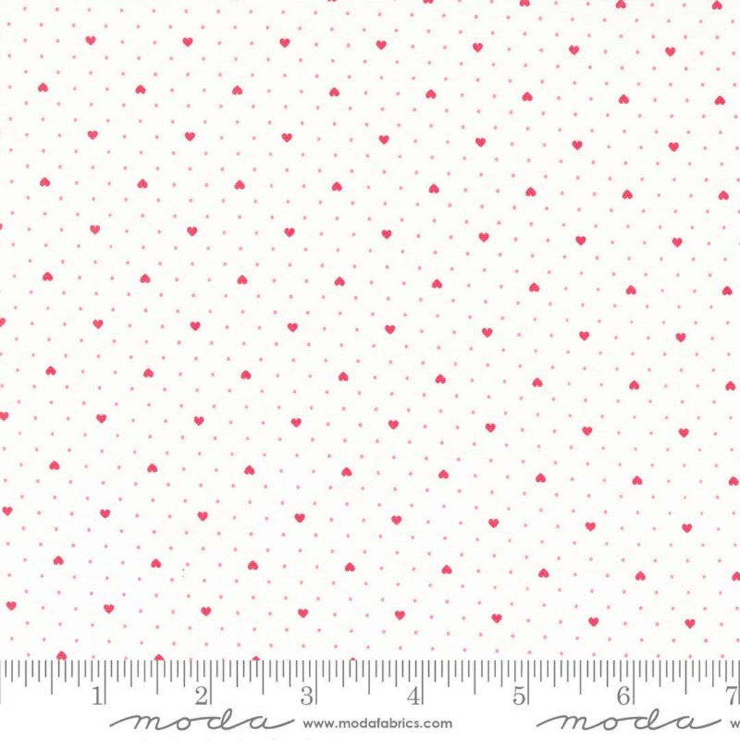 Lighthearted Heart Dot Cream Red by Camille Roskelley for Moda Fabrics ...