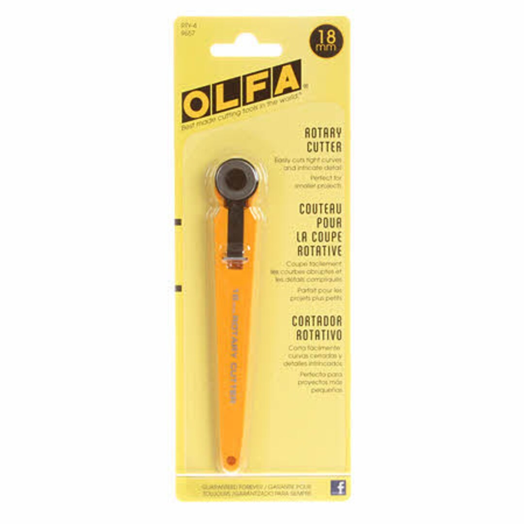 Olfa 18mm Mini Rotary Cutter - RTY4 - Easily Cuts Tight Curves and ...