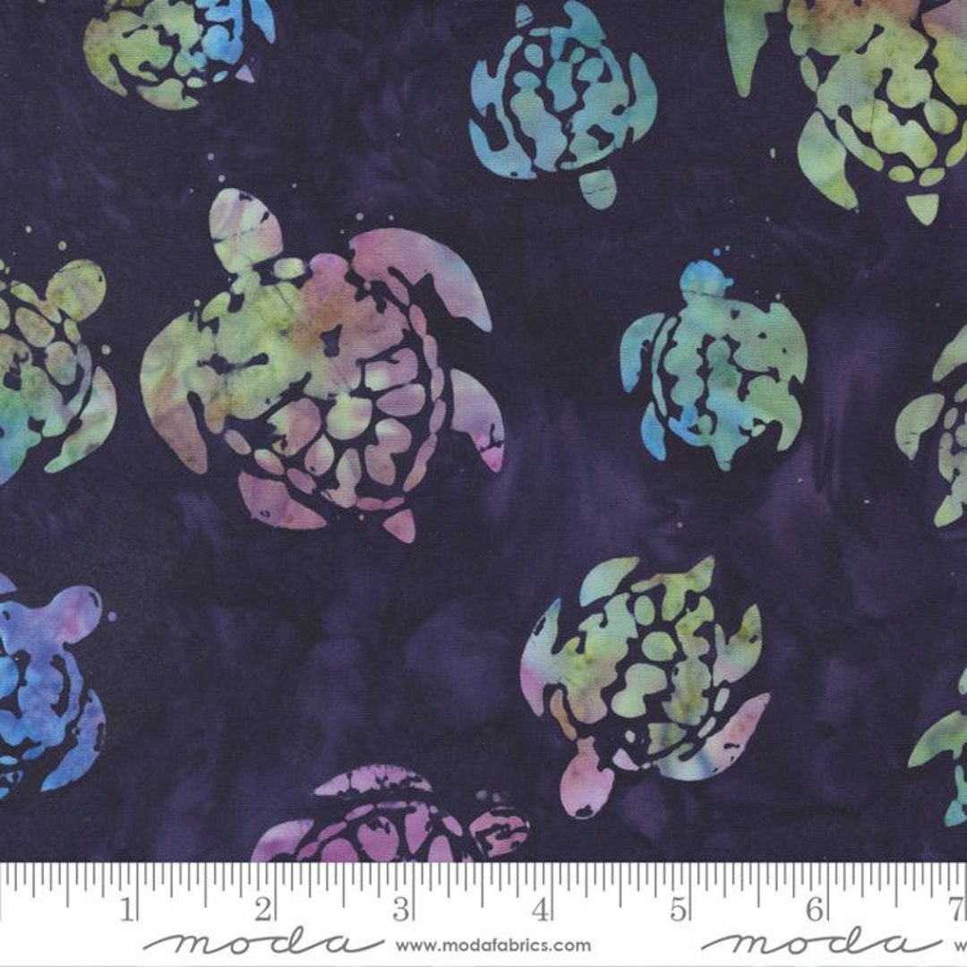 Beachy Batiks Sea Turtles Purple Tang by Moda Fabrics 4362 46 Sold in ...