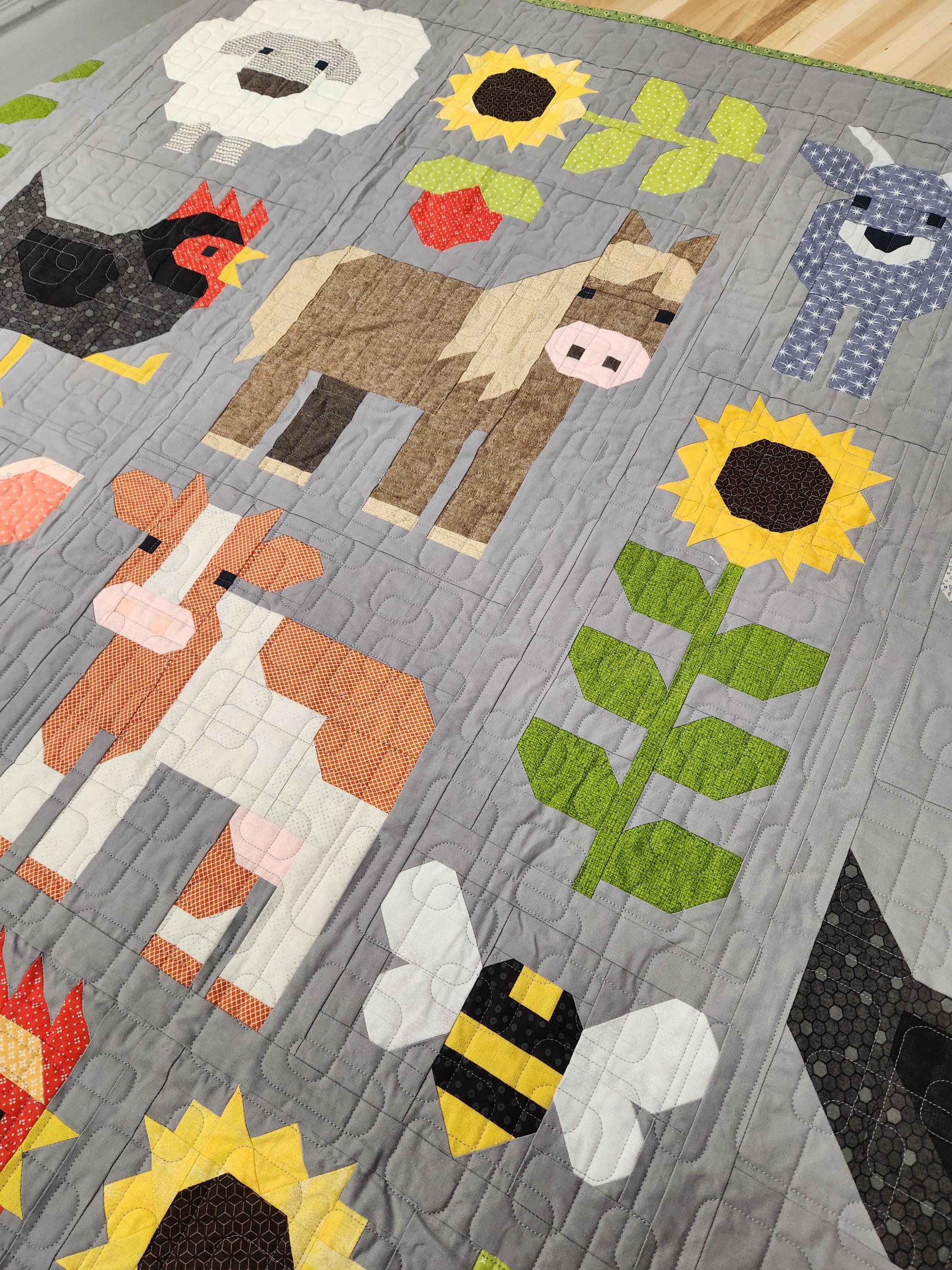 Fab Farm Quilt Kit Feat. Assorted Fabrics From Moda, Robert Kaufman ...