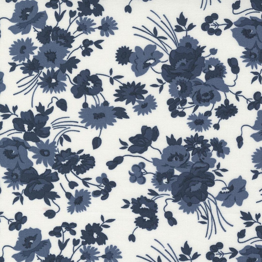 108" Nantucket Summer Cream Navy by Camille Roskelley for Moda Fabrics ...
