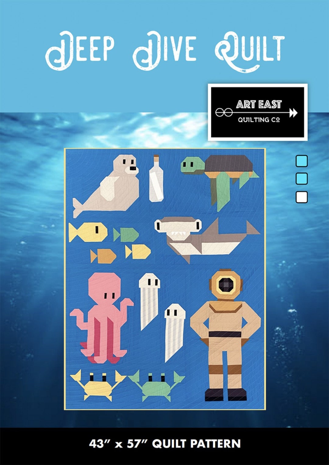 Deep Dive Quilt Pattern by Art East Quilting Co. Finished Size: 43" X ...
