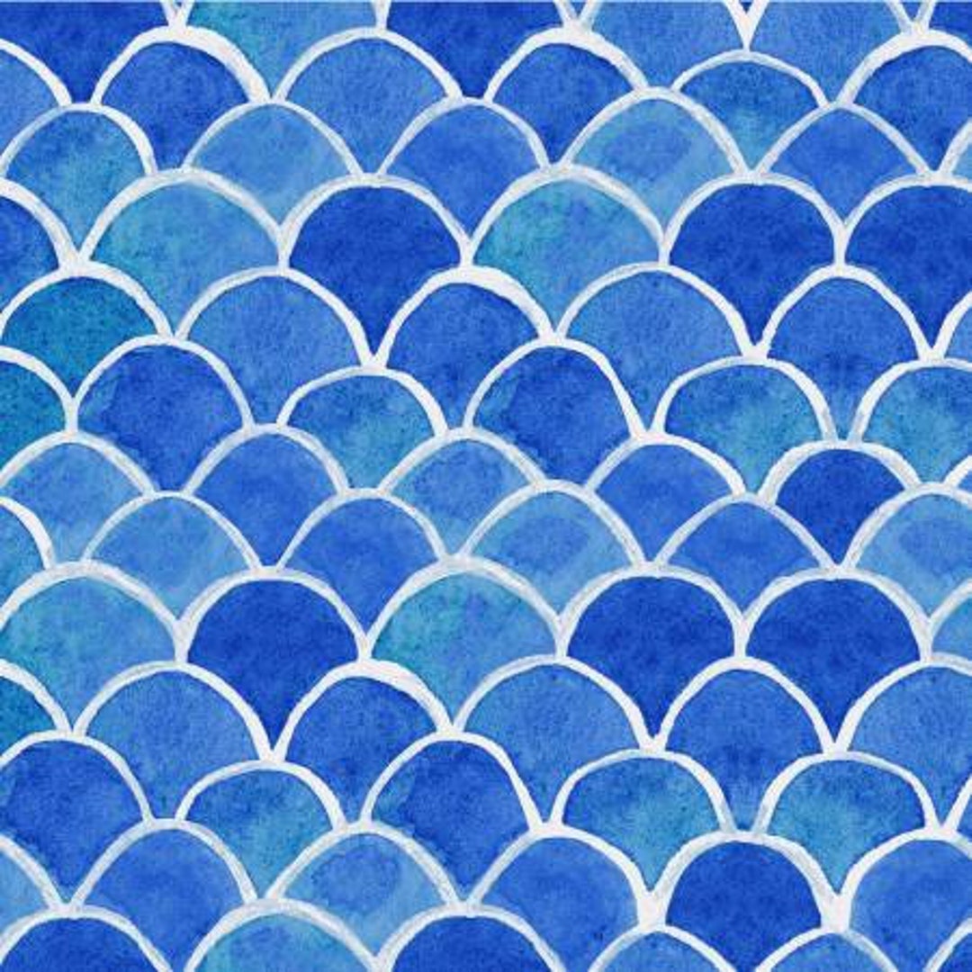 Sanibel Fish Scales Light Royal Blue by Sue Zipkin for Clothworks Y3207 ...